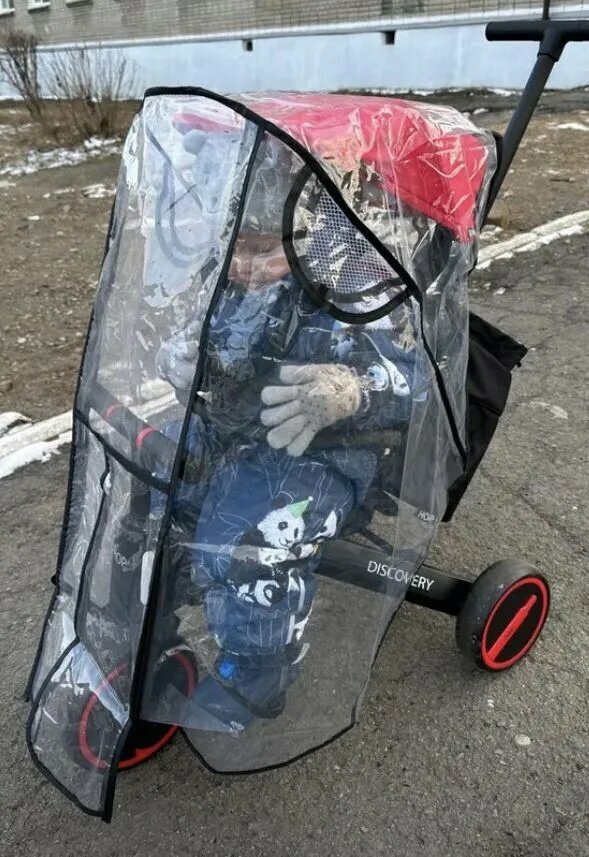 Дождевик на детский трехколесный велосипед