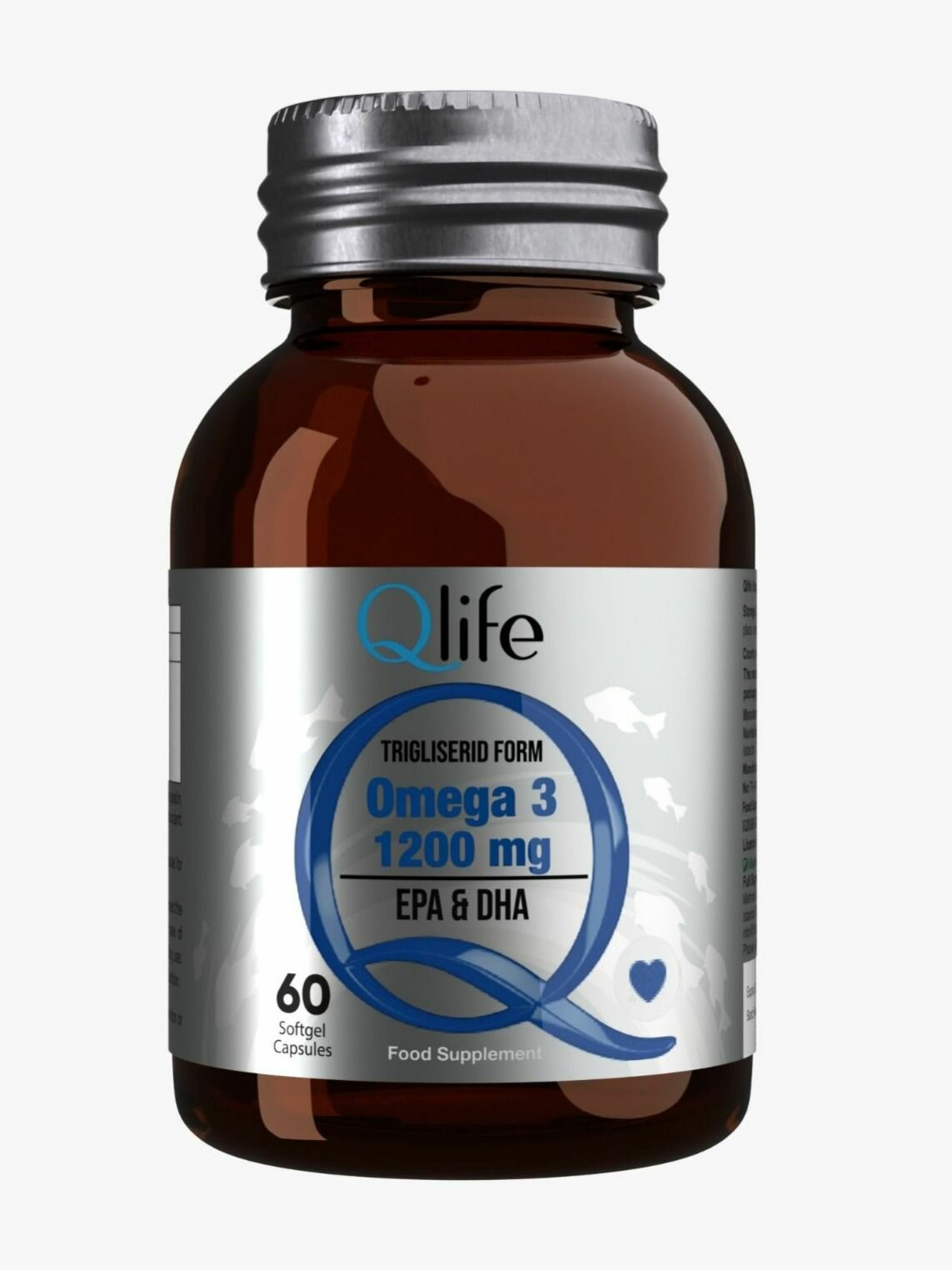 Омега 3 (Omega 3), рыбий жир в капсулах, 1200 мг 60 шт, для мужчины и женщин, для сердца, для мозга и сосудов, Турция