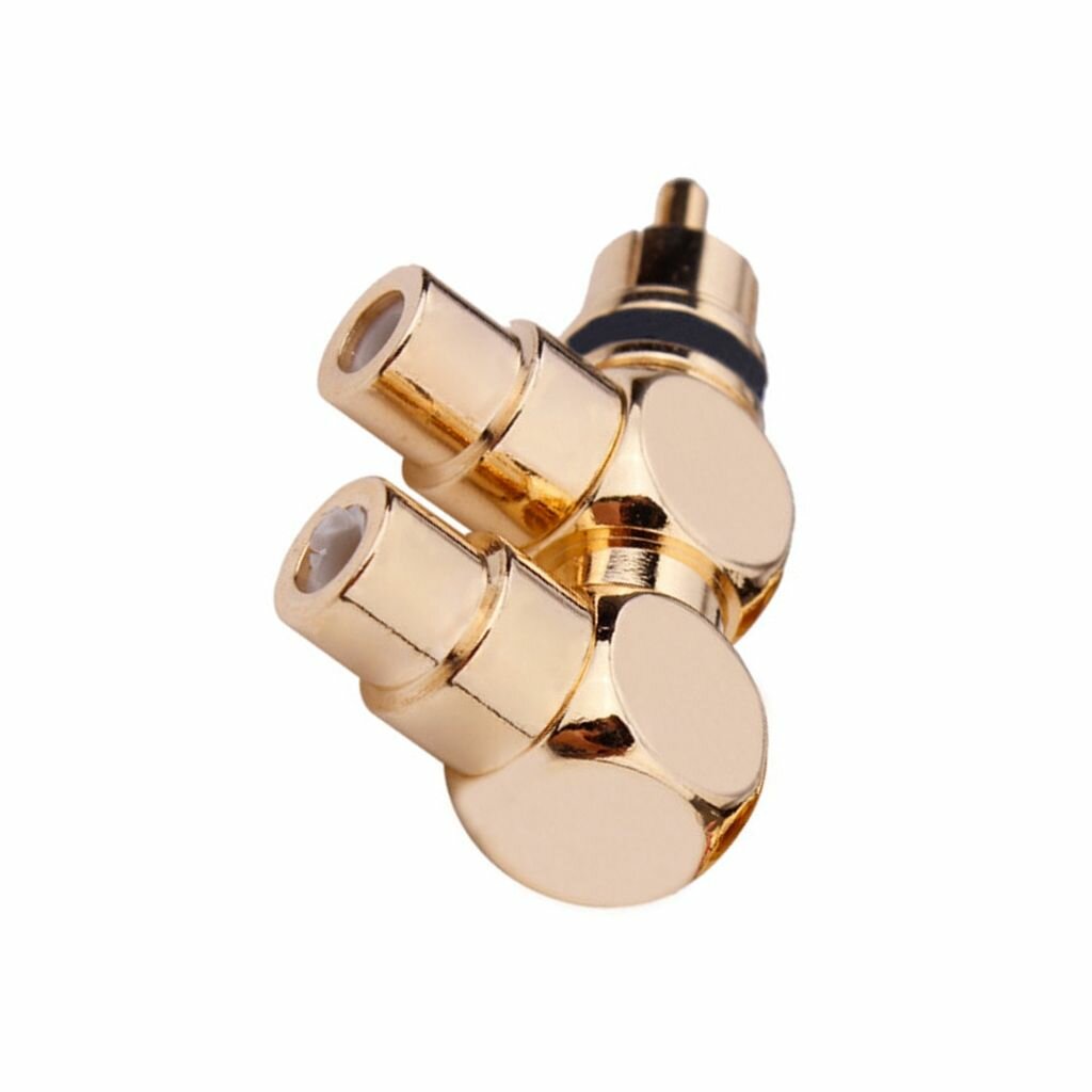 Адаптер питания usb, Чистый медный позолоченный RCA-разъем с одним разъемом на 2 разъема-розетки AV-адаптера-тип F с одной черной буквой