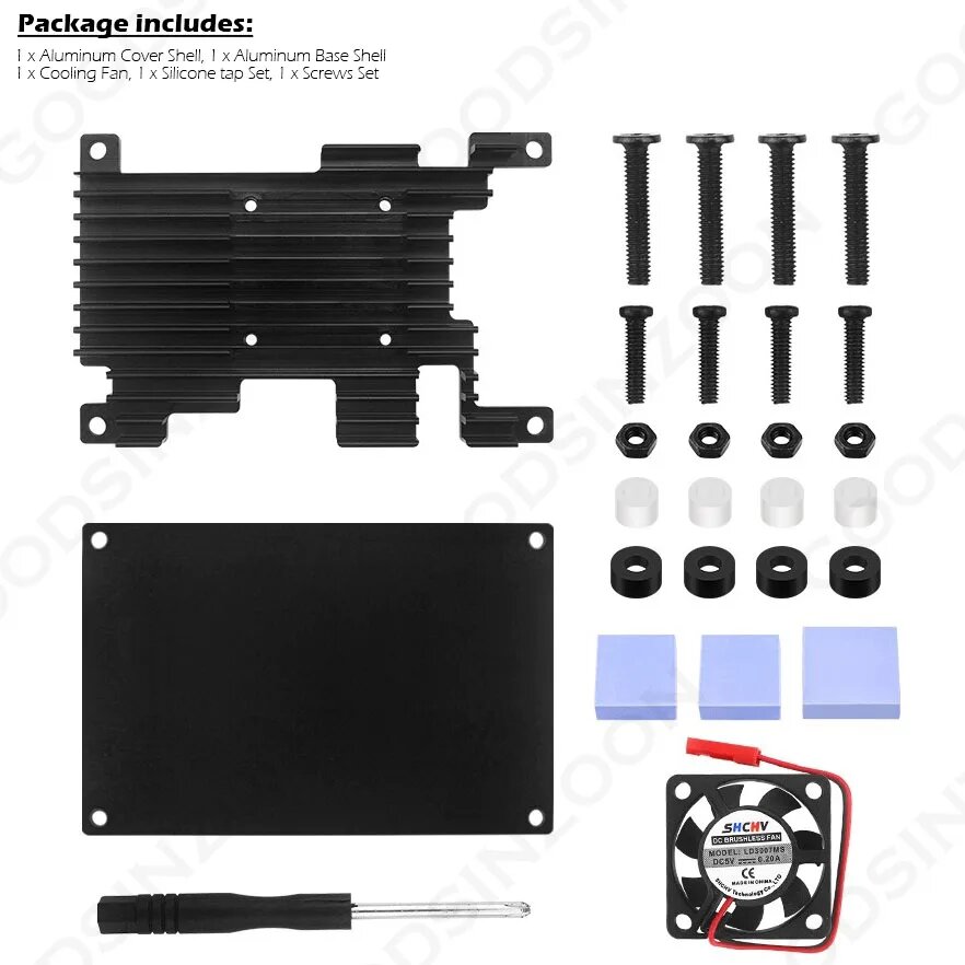 Корпус Goodsinzone для Orange Pi 3 LTS с вентилятором