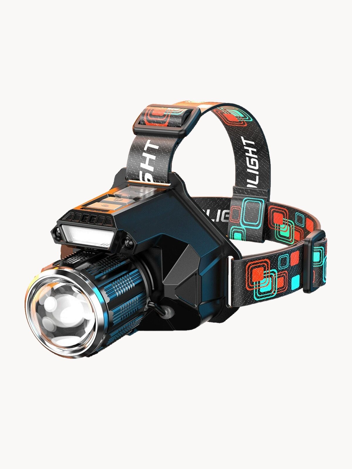 Фонарь налобный аккумуляторный светодиодный мощный с USB зарядкой, лазерный дальнобойный, сенсорный с датчиком движения