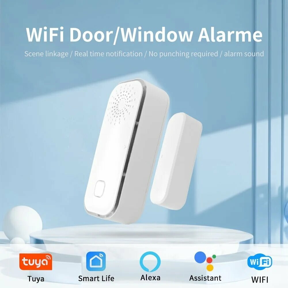WiFi дверная и оконная сигнализация 70 дб приложение Tuya для сигнализации о дистанционном открывании дверей оборудование для домашней безопасности