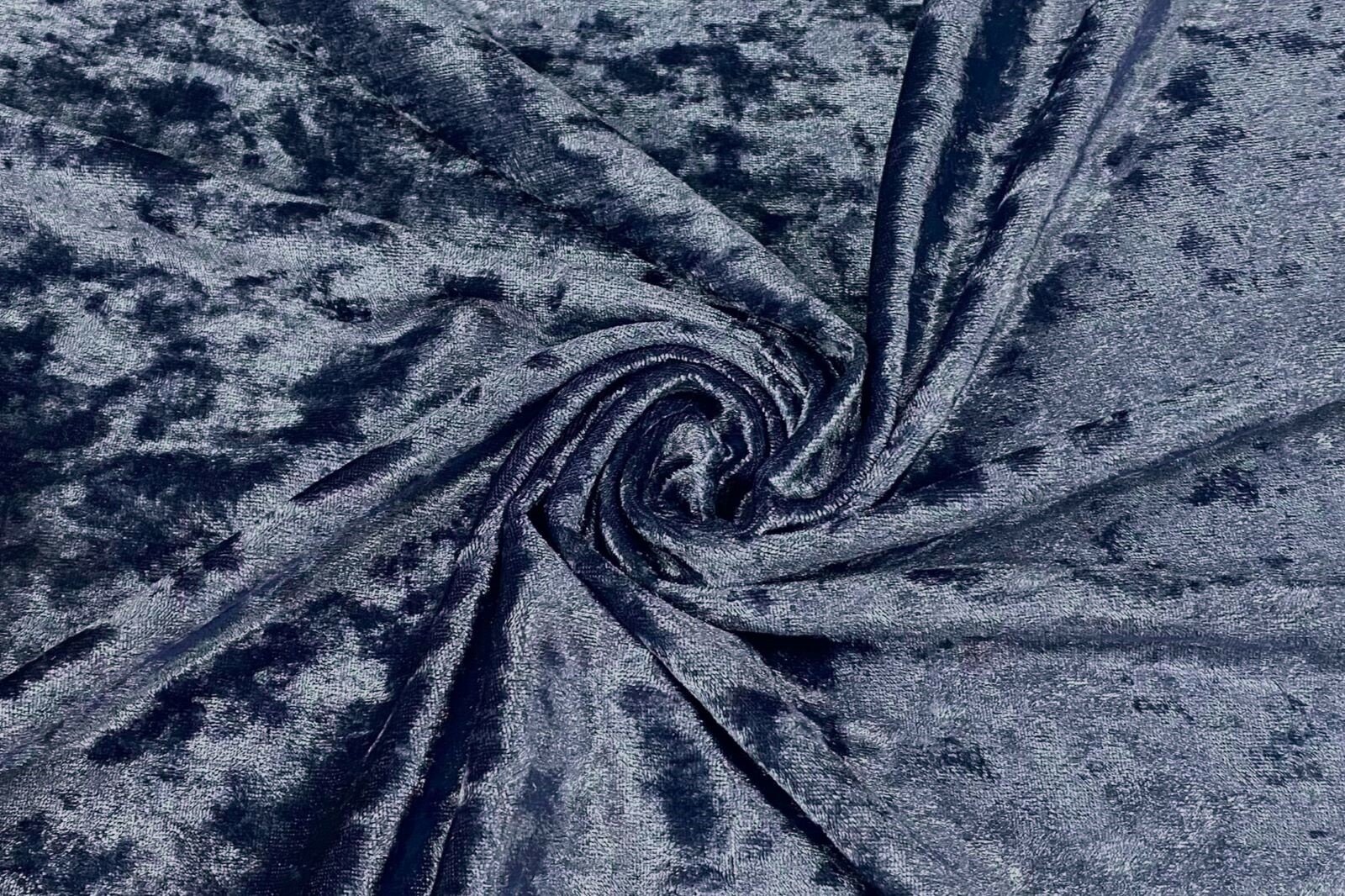 Ткань Бархат-стрейч мраморный дымчато-синий, 395 г/пм, ш148см, 0,5 м