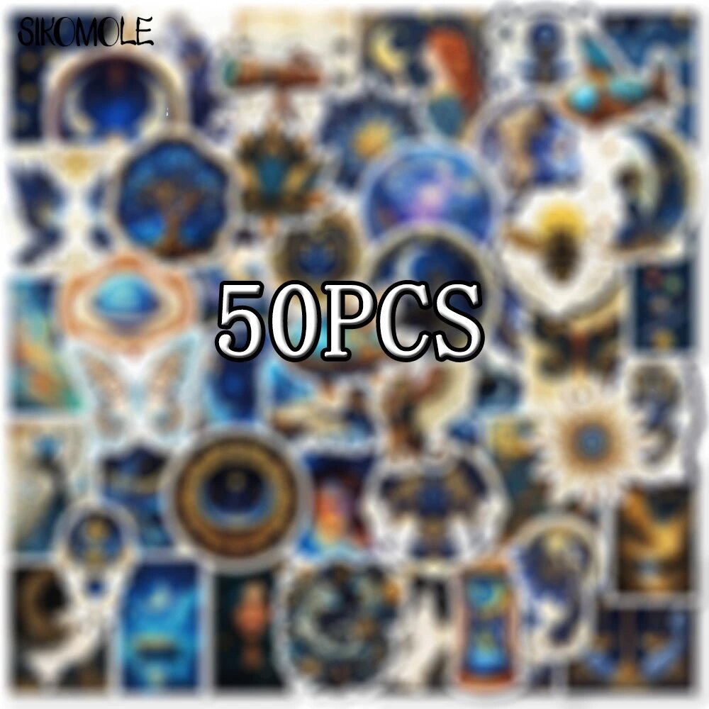 Наклейки SIKOMOLE Звездное небо 50шт, Цвет: T01042591-50pcs