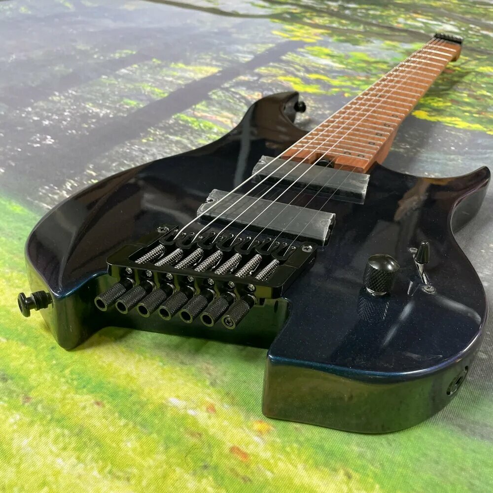 Электрогитара Электроакустическая Безголовая облегчает портативный цвет хамелеона7strings 8-струнная