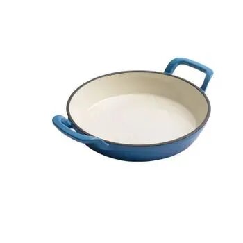 Сотейник чугунный эмалированный, 20 см, синий, для блинов, 27,8x20x16x4 см