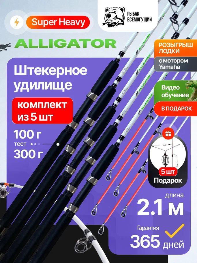 Спиннинг штекерный Рыбак Всемогущий 5 шт. 2,1 м тест 100-300