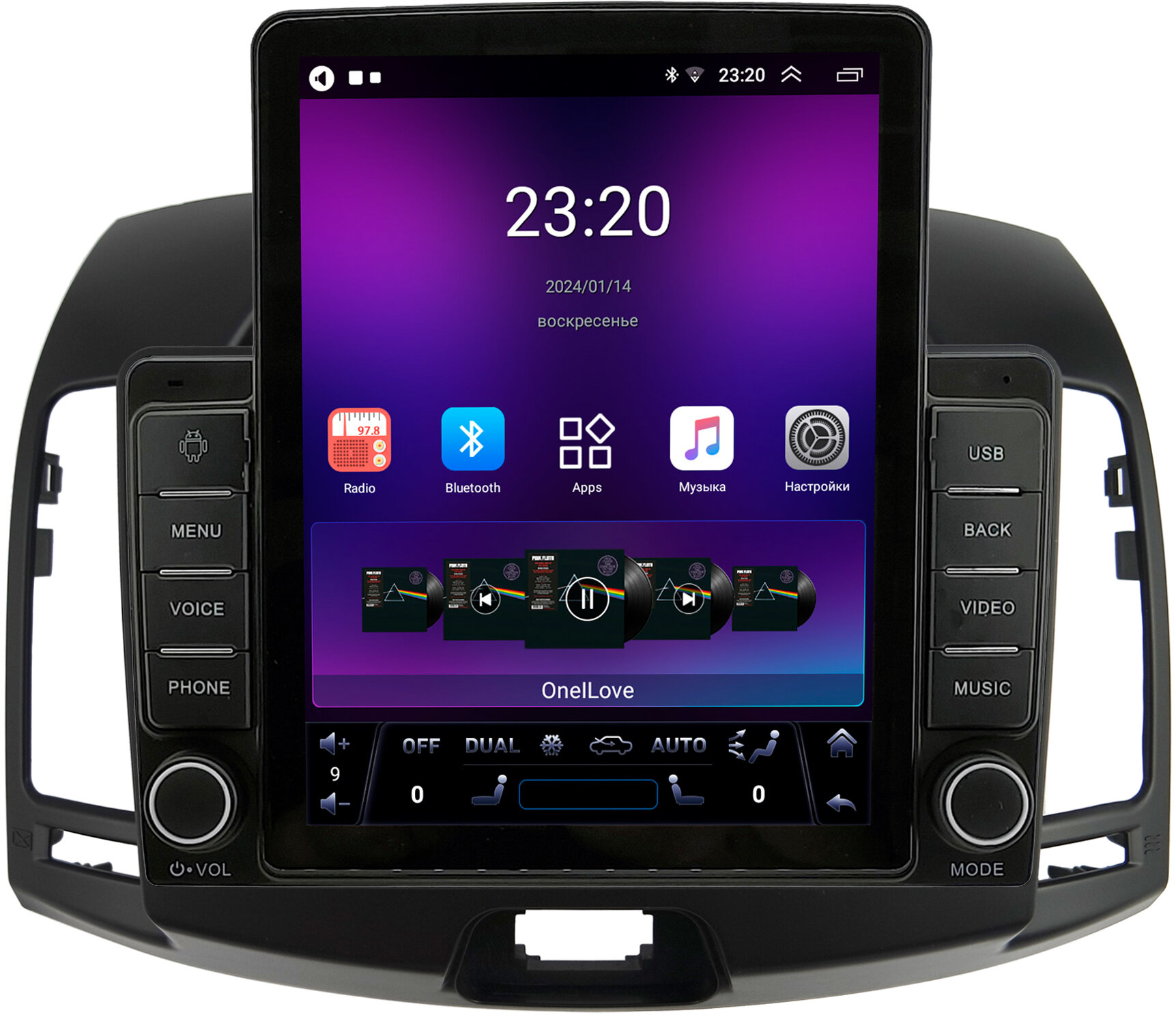Штатная магнитола Canbox GTR095-9-680 Hyundai Elantra 4 (HD) 2006-2011 (черная) Android 10 (QLed, 4/64, DSP, CarPlay)