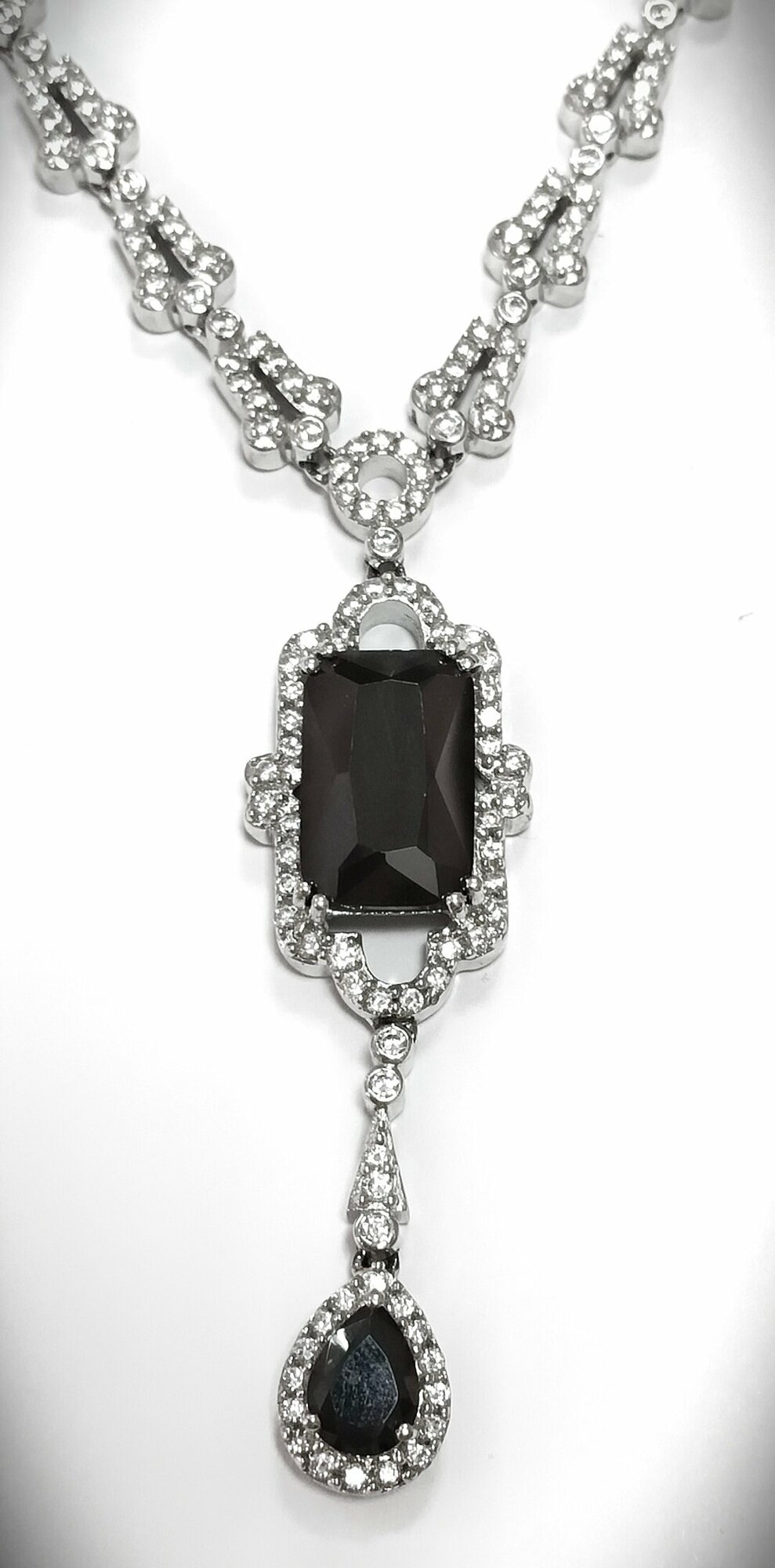 Колье, серебро, 925 проба, родирование, фианит