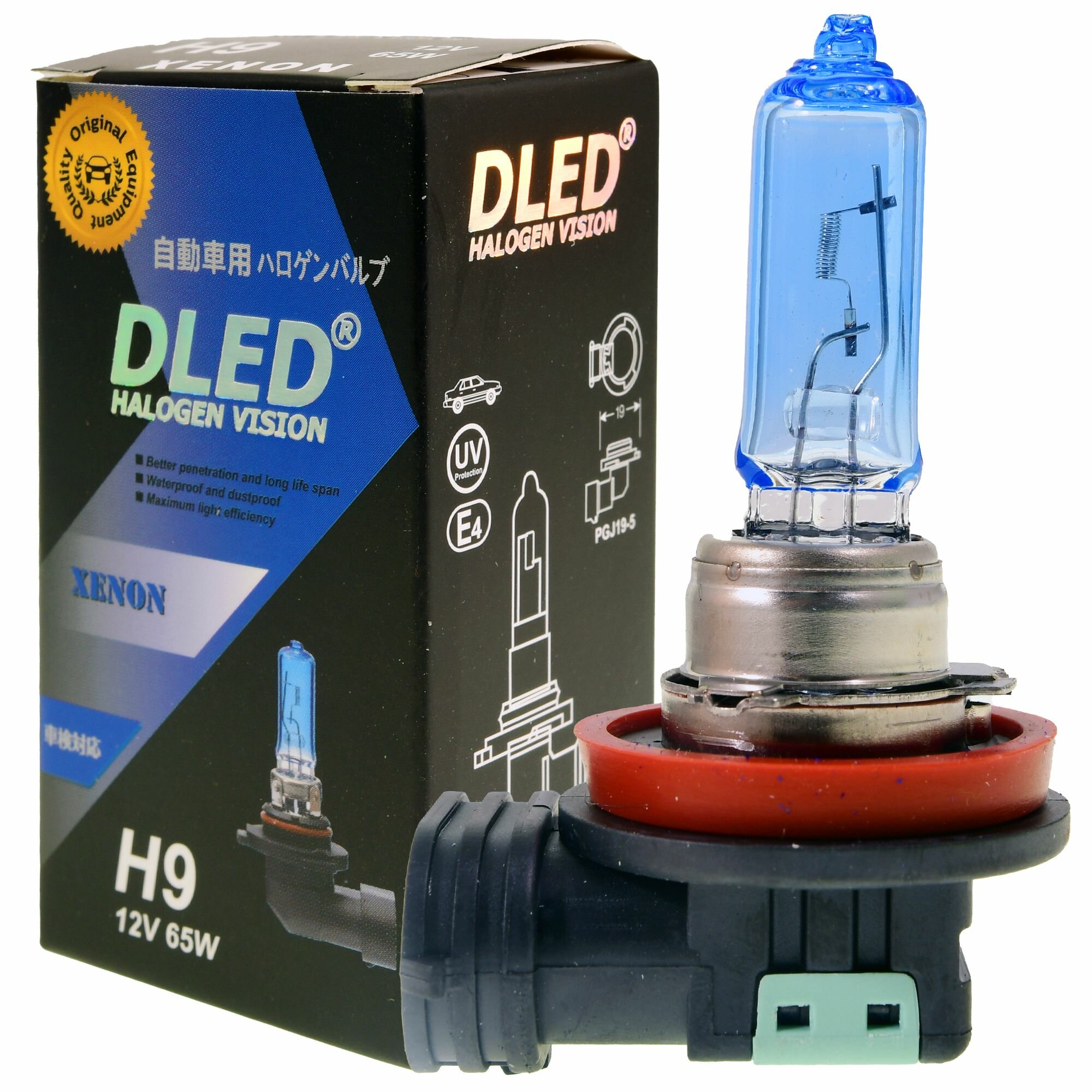 Автомобильная лампа H9 PGJ19-5 12V 65W 5000K Бренд DLED Серия "XENON VISION" Белый (1шт.)