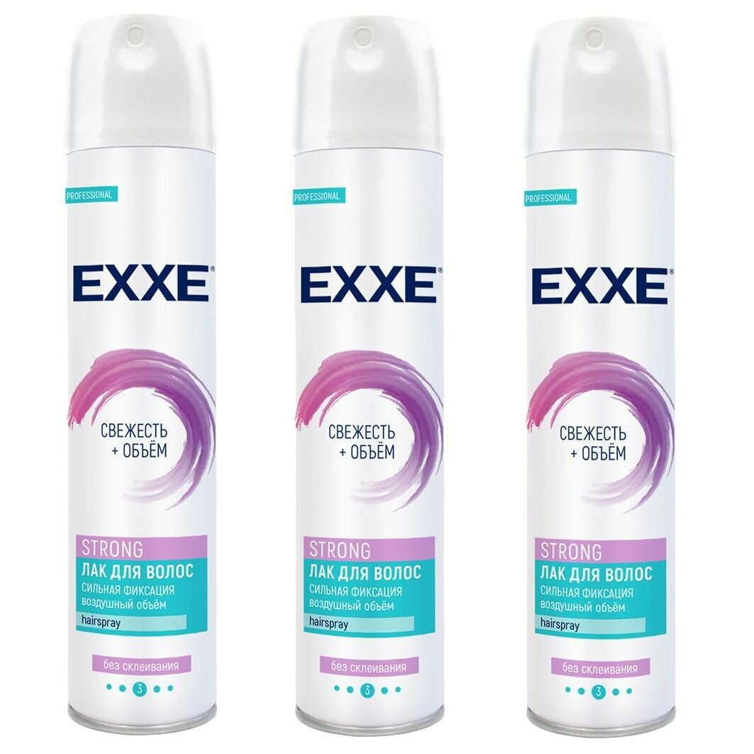 EXXE Лак для волос, сильная фиксация, 300 мл, 3 шт