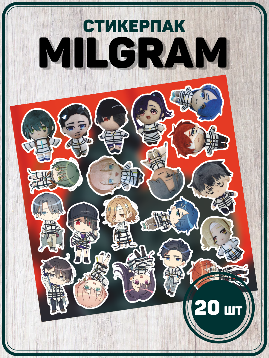 Наклейки на телефон стикеры аниме проект milgram Милграм