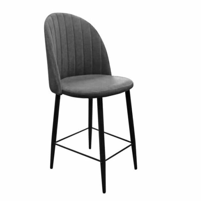 Стул DP-mebel полубарный Лион Катания Сильвер/Черный матовый ДП25467