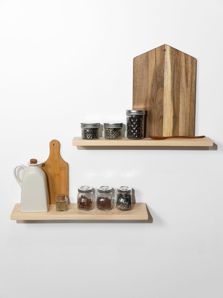 Полка деревянная настенная 2шт