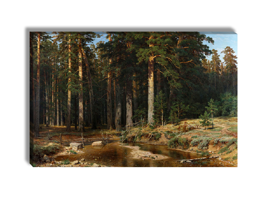 Картина для интерьера "Корабельная роща", Шишкин Иван Иванович, печать на холсте (46х30 см / на подрамнике)