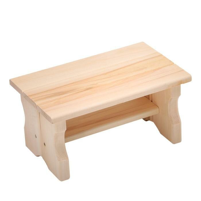 Лавочка низкая, 35 21 17см, из липы "Первый сорт", "Добропаровъ"