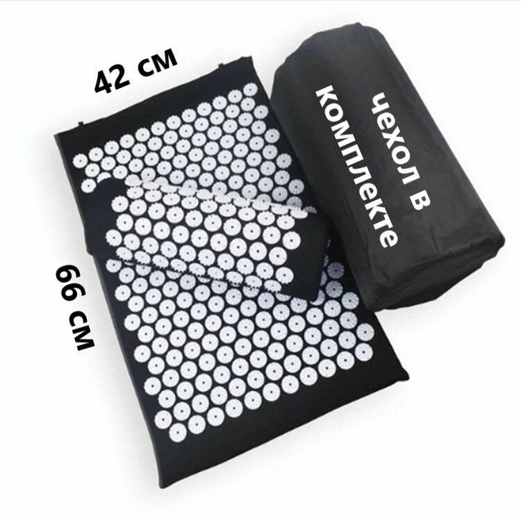 Акупунктурный коврик + валик, массажный набор, аппликатор/ипликатор Кузнецова, игольчатый коврик