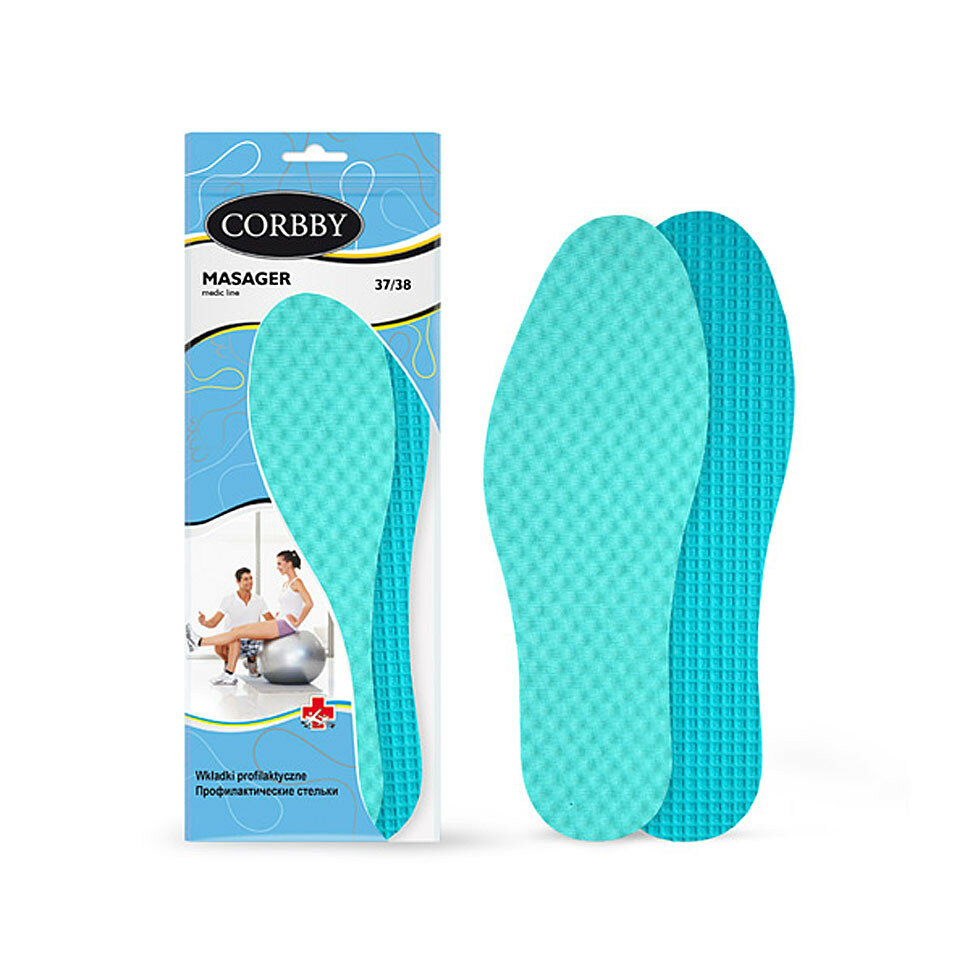 Массажные стельки Corbby "Masager", 37-38 р-р, амортизирующие, массажные