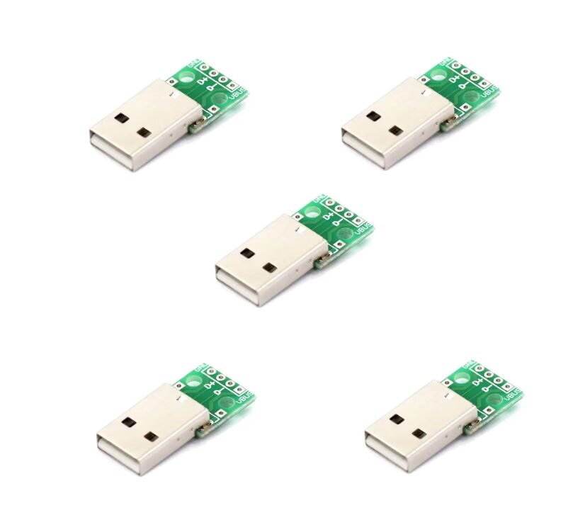 USB DIP адаптер - разъем USB Type-A на плате для проектов и устройств - 5шт