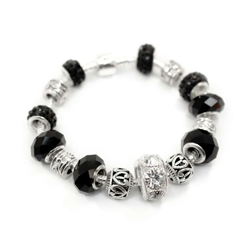 Браслет-цепочка, стекло, муранское стекло, стразы