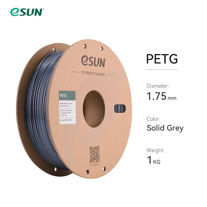 ESUN PETG нить для 3D-печати 1.75 мм Solid Grey