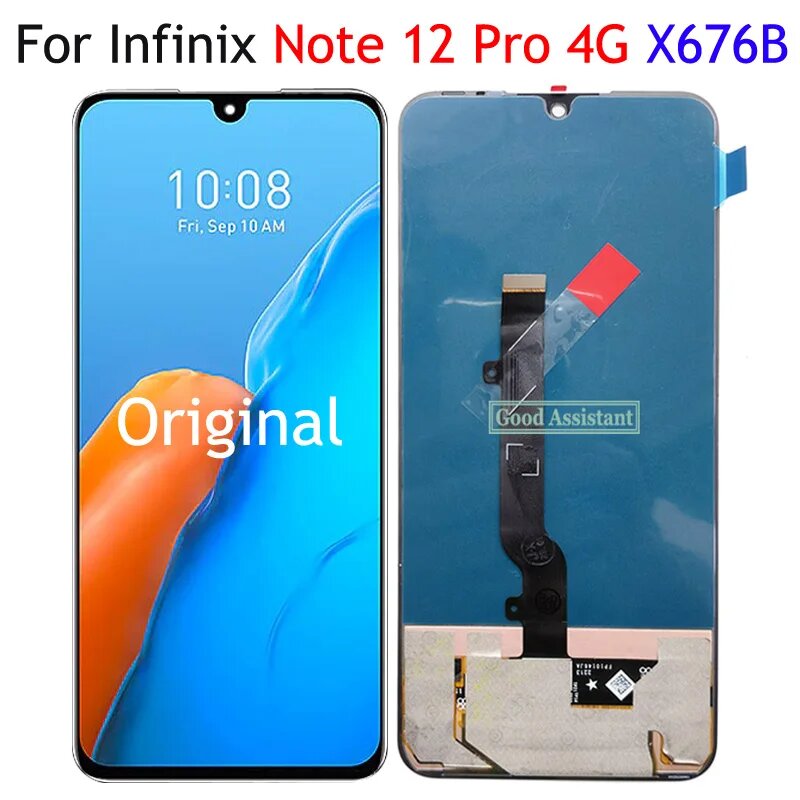 Amoled TFT 6,7 дюймов для Infinix Note 12 Pro 4G X676B/Note 12 2023 X676C ЖК-дисплей с цифровым преобразователем сенсорного экрана в сборе/рамка