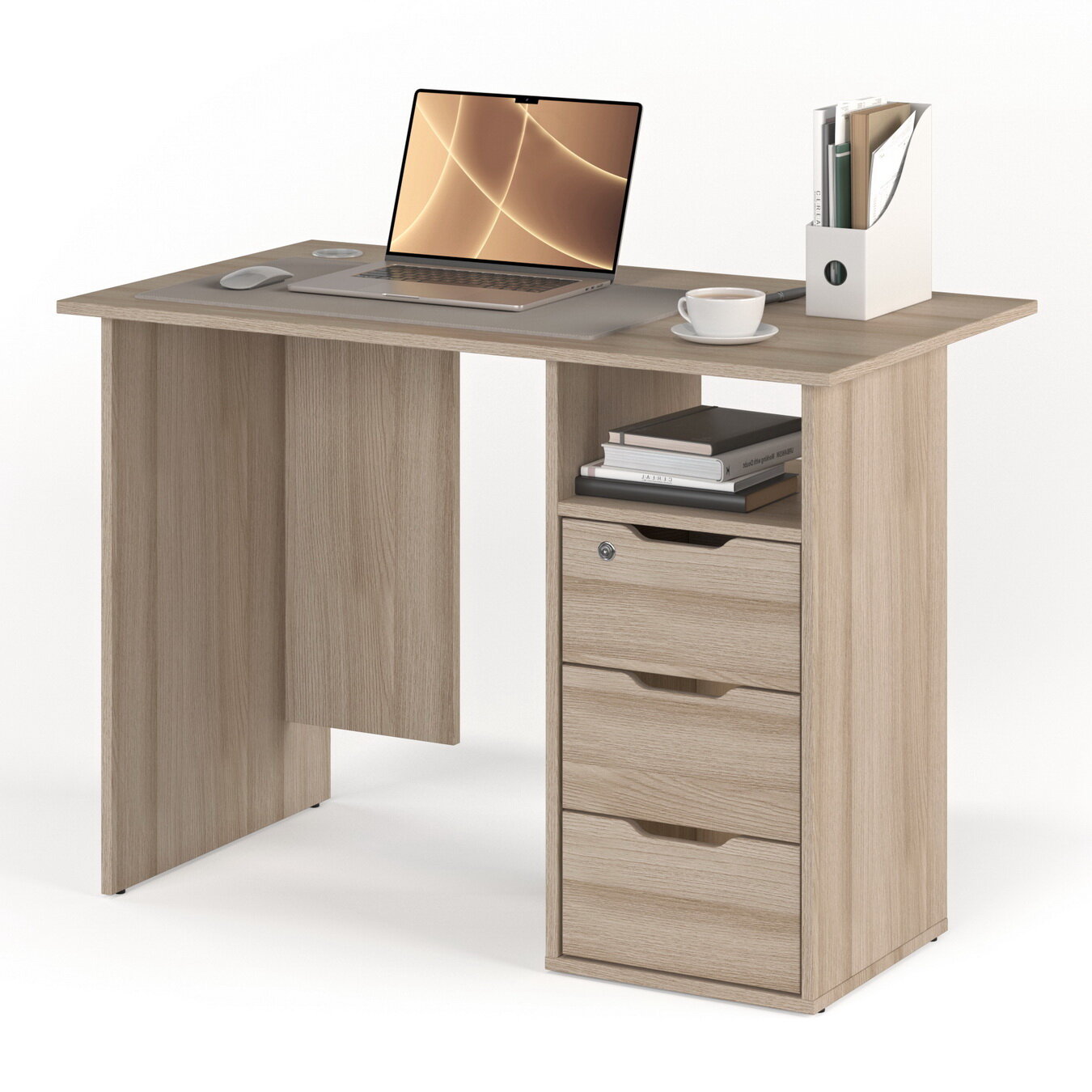 Стол письменный БАНГА-63 правый Ясень светлый