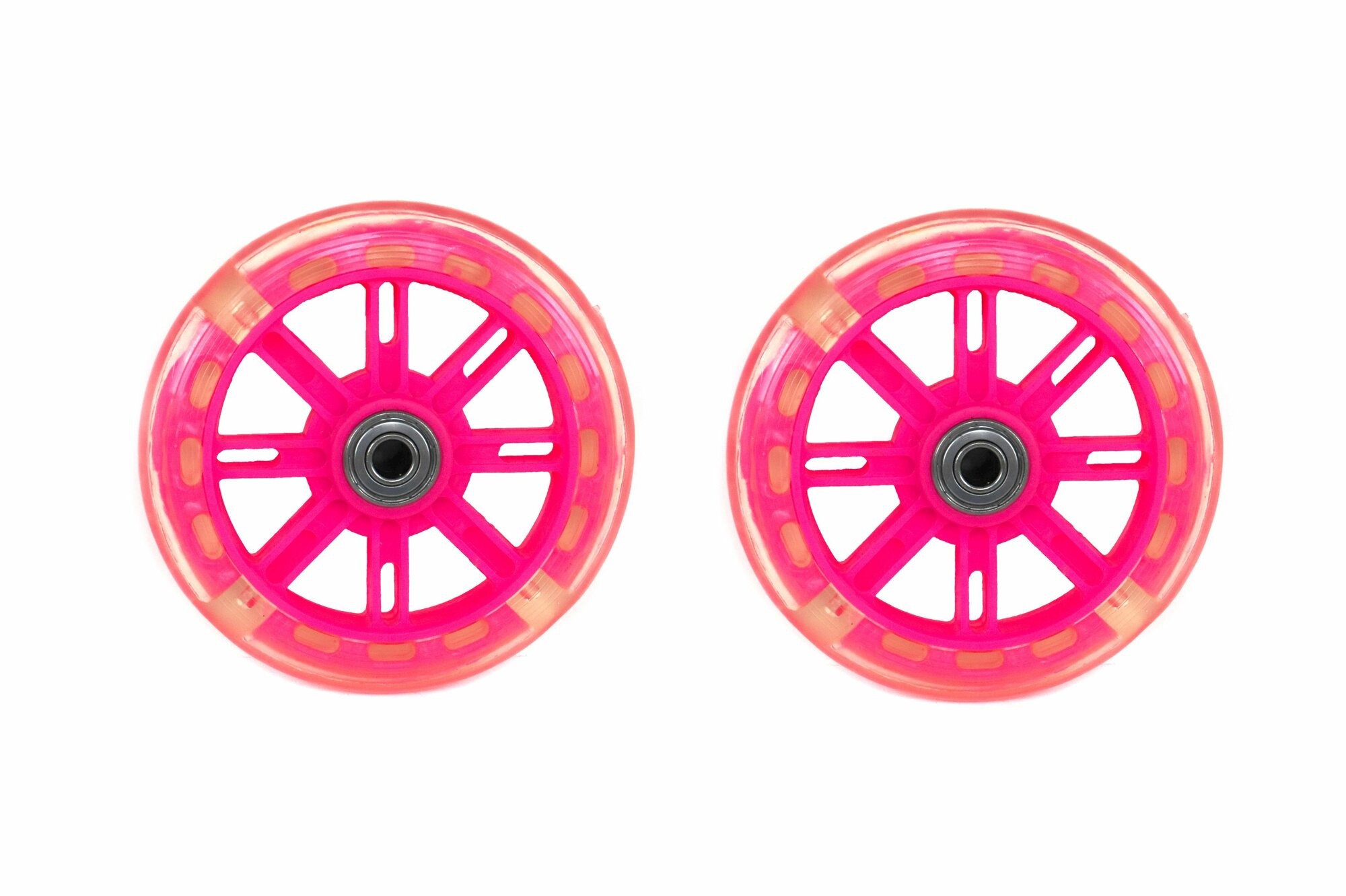Колеса для самокатов 110*20мм (PVC, цвета: синий, розовый, оранжевый, зеленый) (пара)