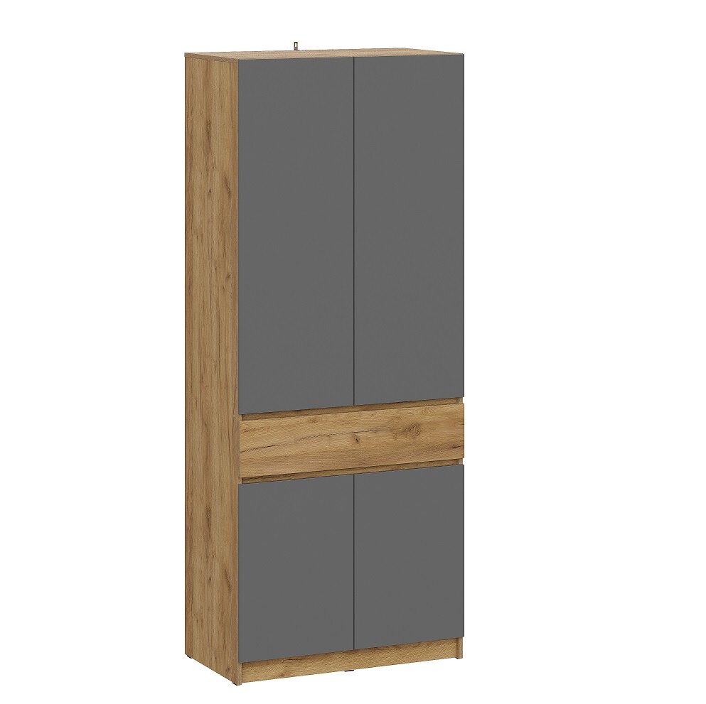 Шкаф двухстворчатый с ящиком Арника Авиньон Дуб Крафт Золотой; Графит серый 4261798701