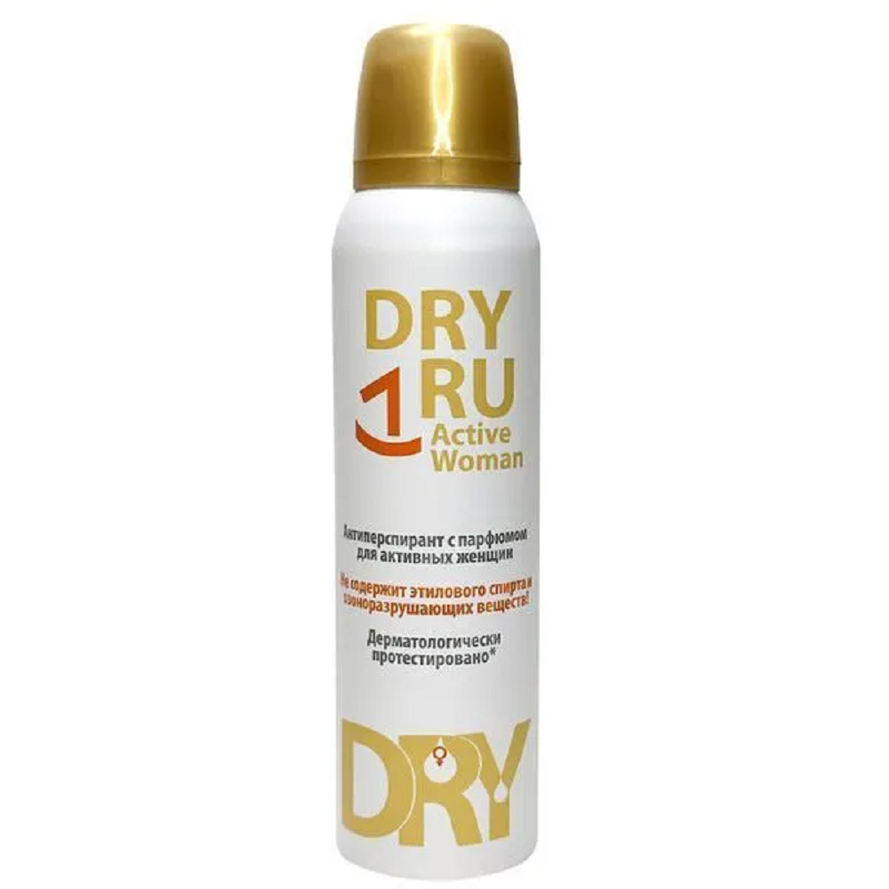 Dry RU Active Woman антиперспирант с парфюмом для активных женщин, 150 мл.