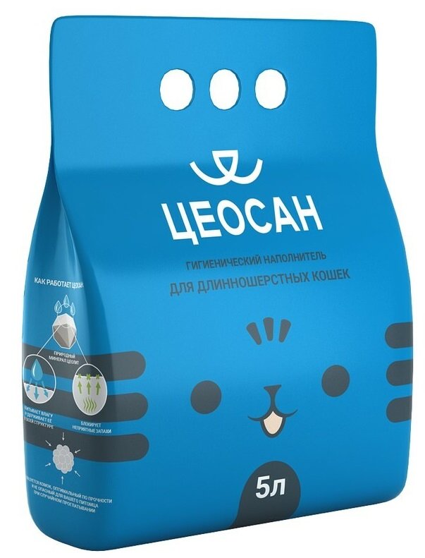 Цеосан Наполнитель для длинношерстных кошек впитывающий 5л