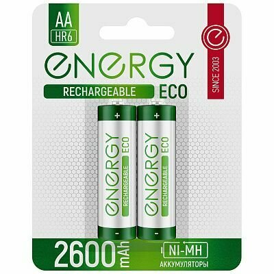 Аккумулятор Energy Eco NIMH-2600-HR6/2B , АА /104989