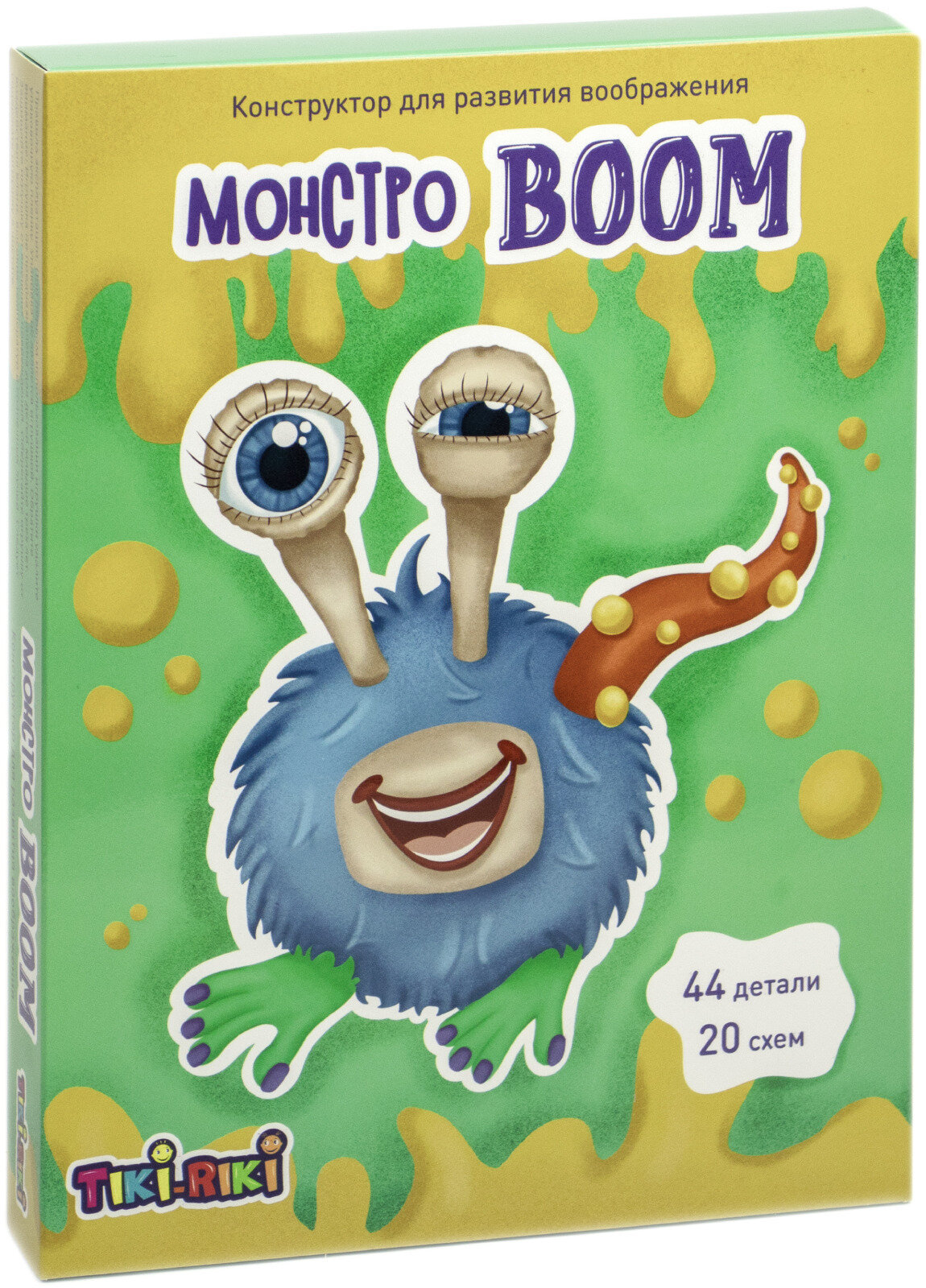 Деревянный конструктор-пазл KoroBoom "МонстроBOOM" с набором карточек, игра для развития воображения, эмоционального интеллекта и творческого мышления, 44 детали + 20 схем