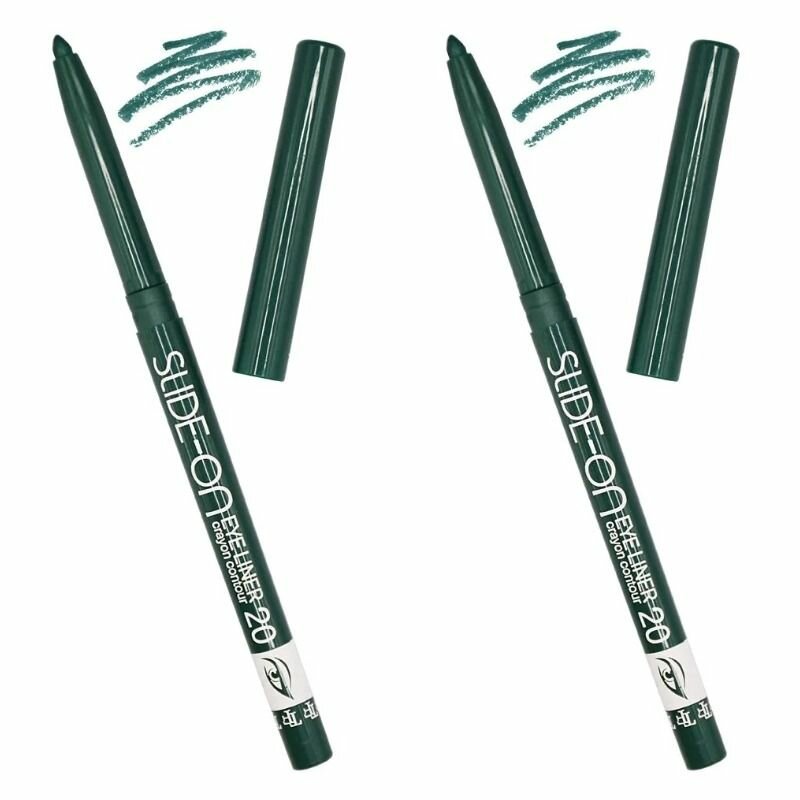 TF cosmetics Карандаш для глаз Slide-on Eye Liner, автомат, тон 20 зеленый изумруд, 2шт