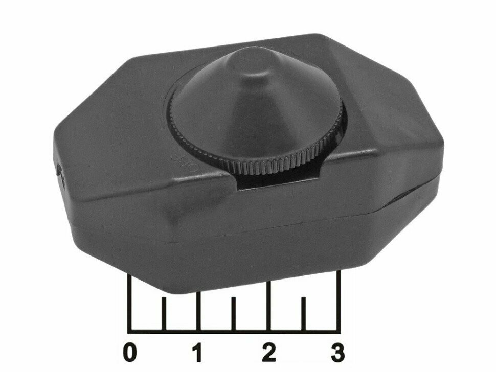 Выключатель-регулятор (диммер) 100W с выключателем черный на провод (DAV-101-1)