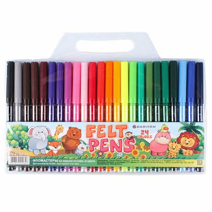 Darvish Фломастеры на водной основе "Darvish", 24 цвета