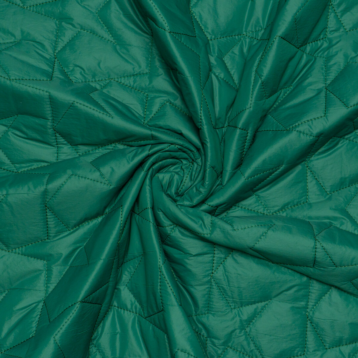 Курточная ткань для шитья и рукоделия. Стежка звезды, изумрудный цвет, 200х140 см