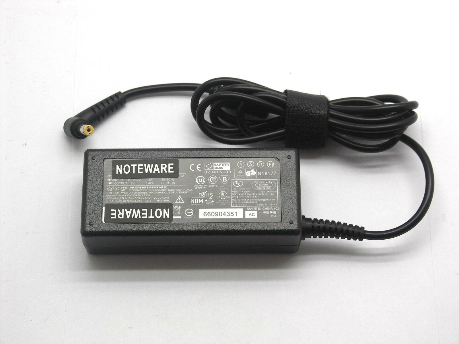 Блок питания для Acer 19V/3,42A 65W, разъем 5.5x1.7, с кабелем в розетку, ADP-AC-16