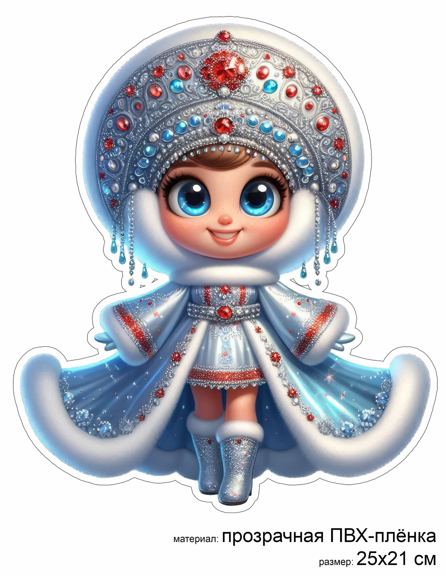 Наклейка новогодняя "Снегурочка-1"