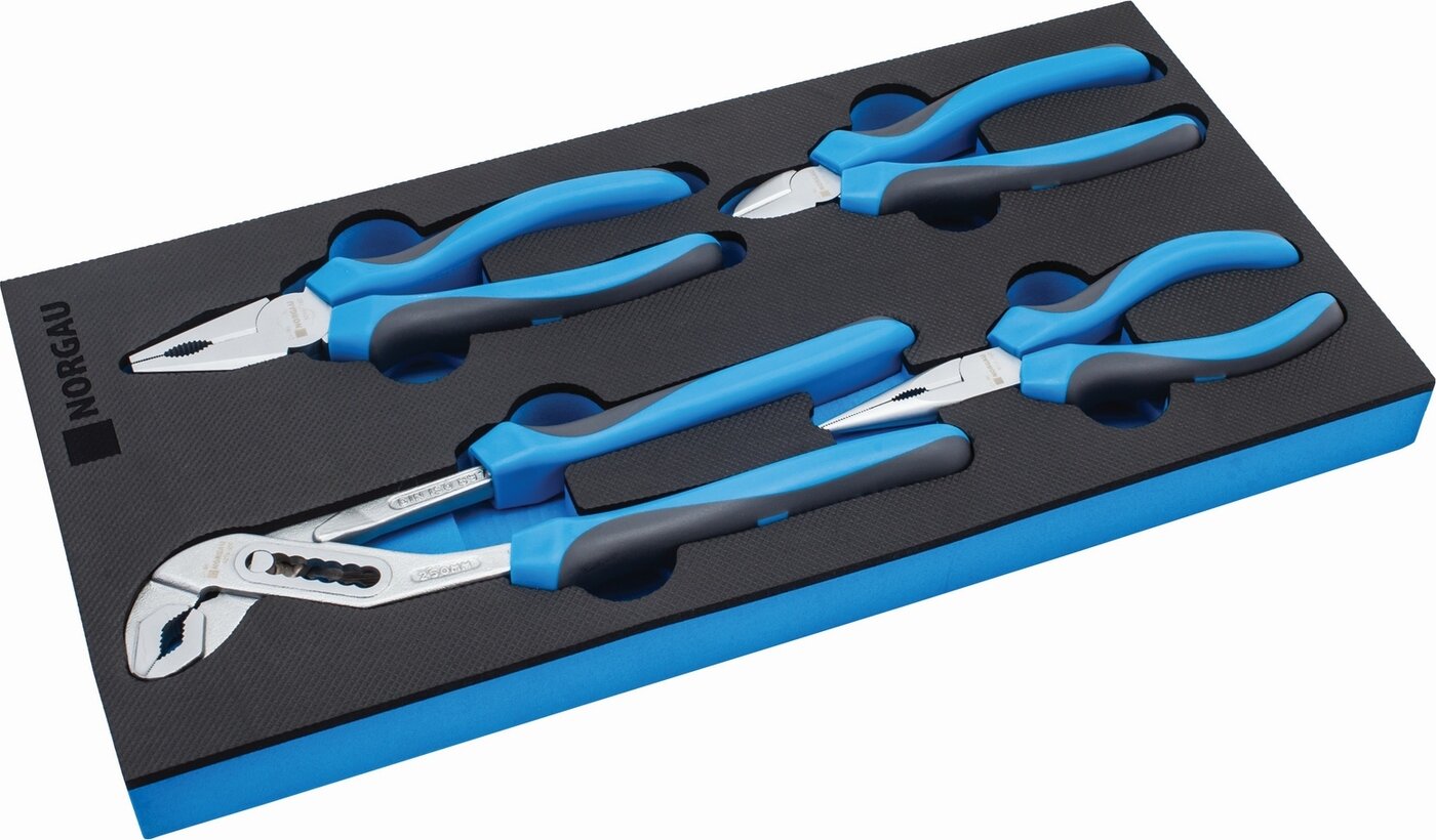 Набор иинструмента клещи, утконосы, бокорезы, пассатижи NORGAU Industrial 4 штуки