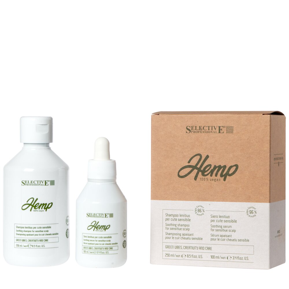 Набор Hemp Lenitive шампунь 250 мл + сыворотка 100 мл Selective Professional