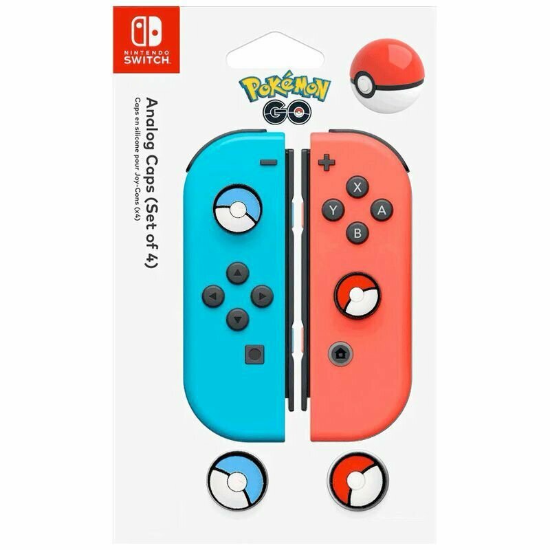 Насадки на стики HORI Analog Caps 4 в 1 (Pokemon GO) для Joy-Con (NSW-092U)