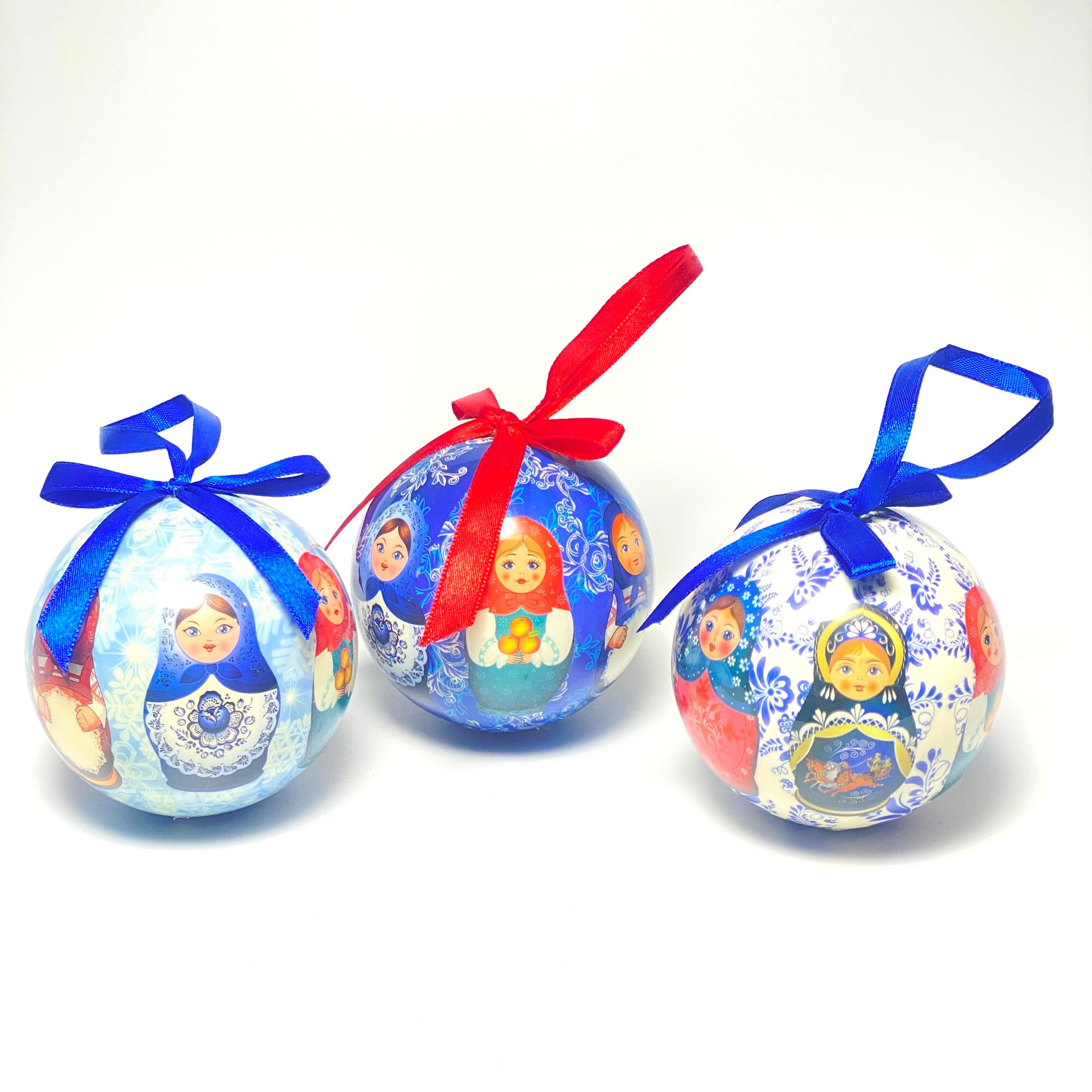 Набор ёлочных игрушек - шаров "Русские матрёшки" от бренда ART-MOD