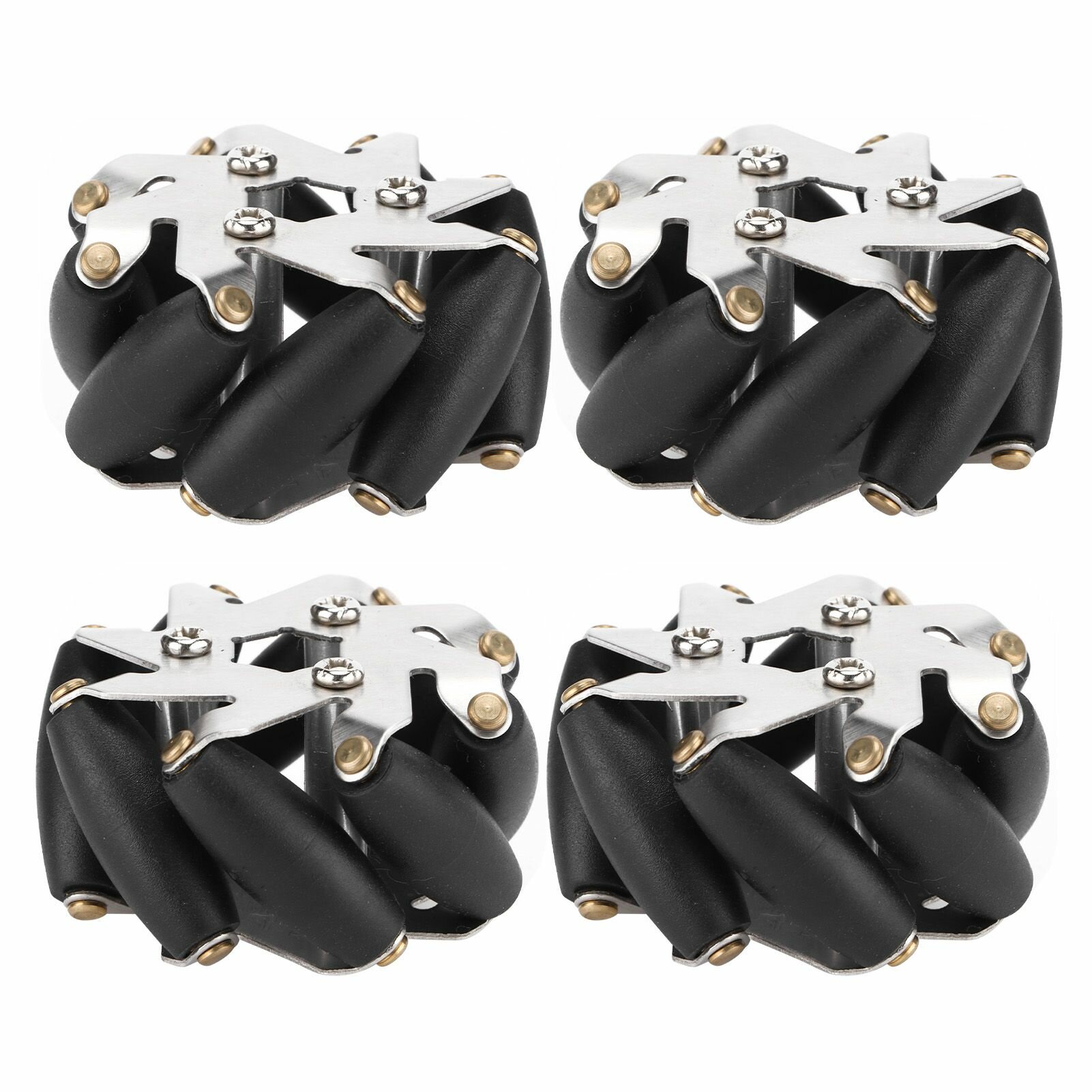 4 шт, 48 мм, комплект прочных стальных колес Mecanum, левые и правые колеса для автомобиля-робота 14209