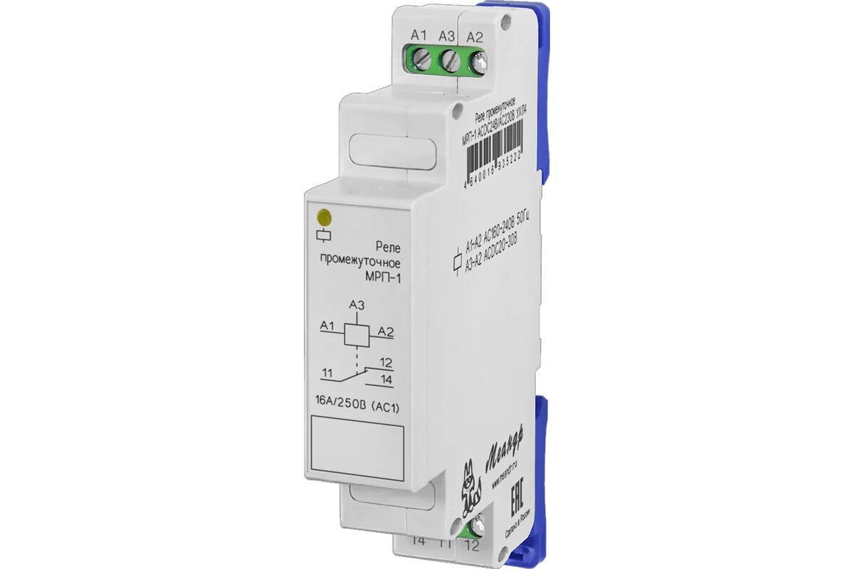 Меандр Реле промежуточное МРП-1 ACDC24В/AC230В УХЛ4 A8302-16935222 для промышленных систем