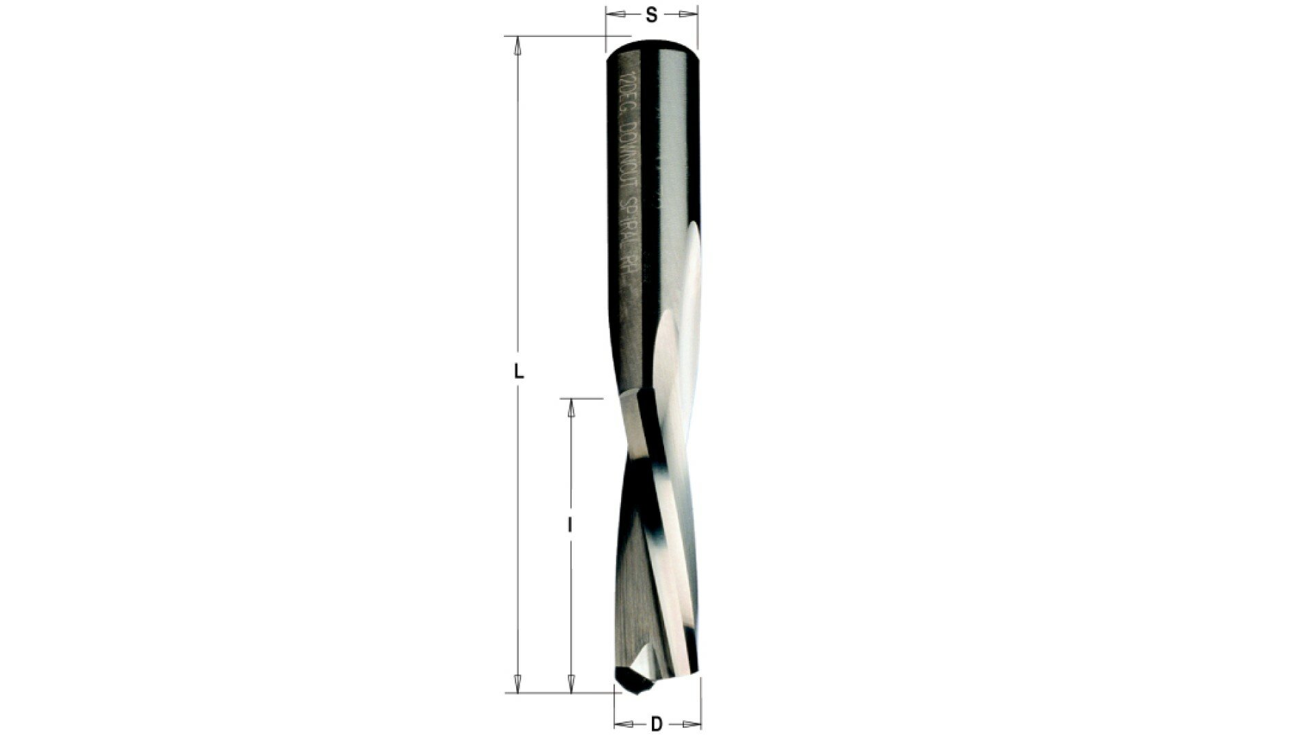 Фреза спиральная 3x12x60 Z=2 S=8 нижний рез CMT