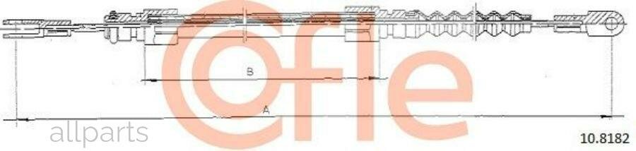 COFLE 92.10.8182 Трос стояночного тормоза VOLVO: 740-940 RH 753/361 mm