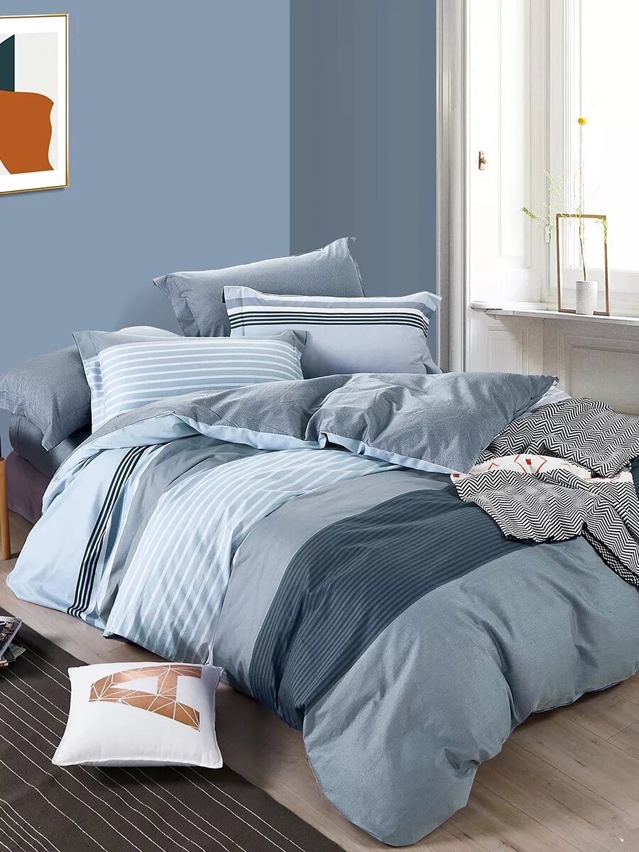 Постельное белье евро 4 наволочки Novella