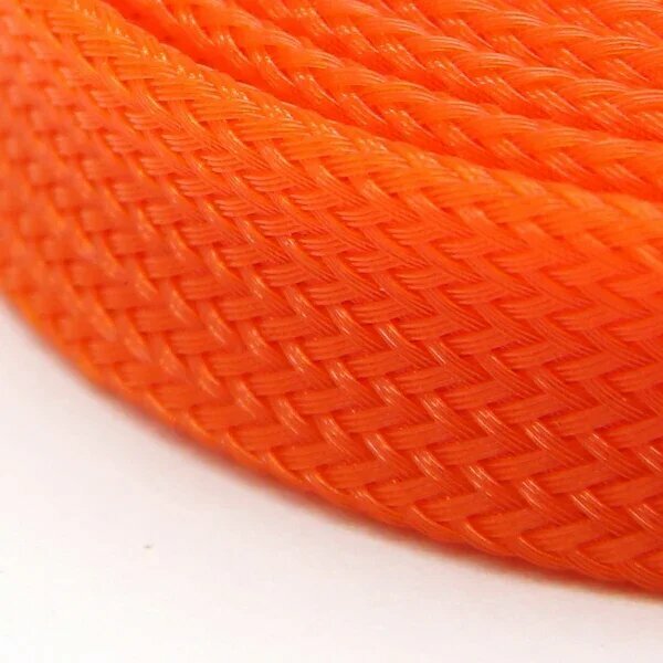 ПЭТ кабель sleeve 2/10 м черный 8mm, Оранжевый, 2 meters
