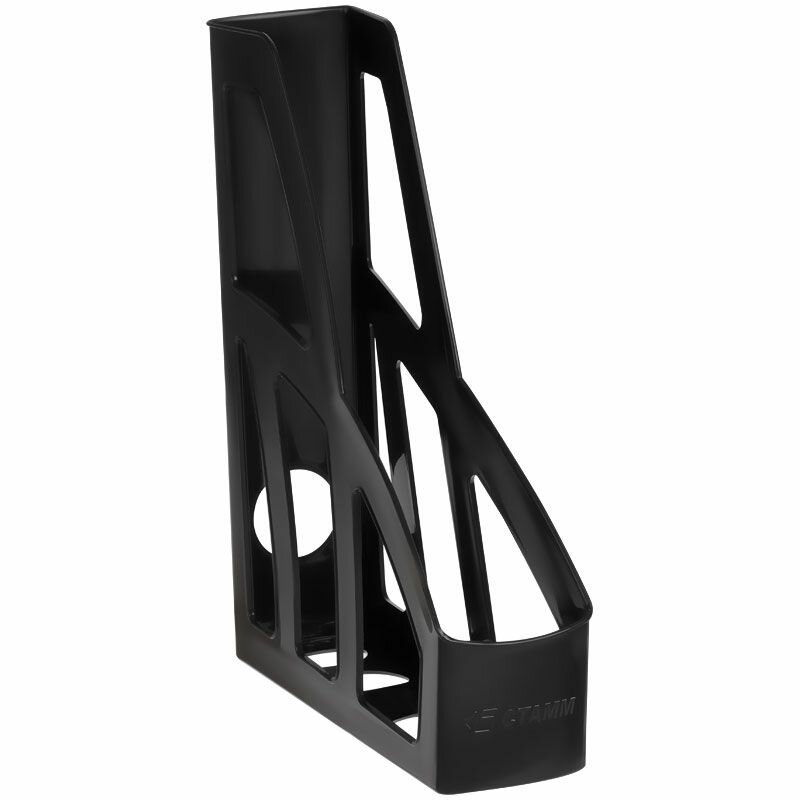 Лоток для бумаг СТАММ вертикальный "Лидер", черный ОФ100